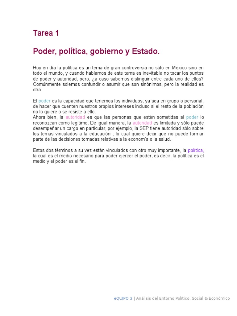 Poder Política Gobierno y Estado | PDF | Estado (política) | México