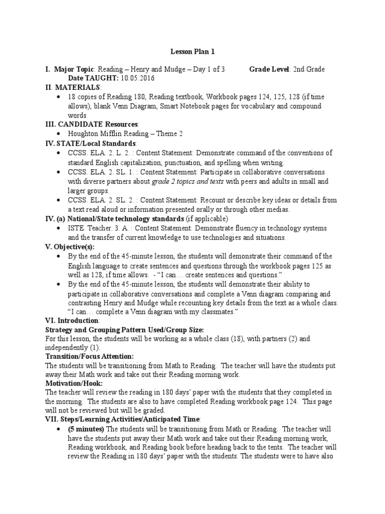 Edtpa Lesson Plans | PDF | Reading Comprehension | Phonics