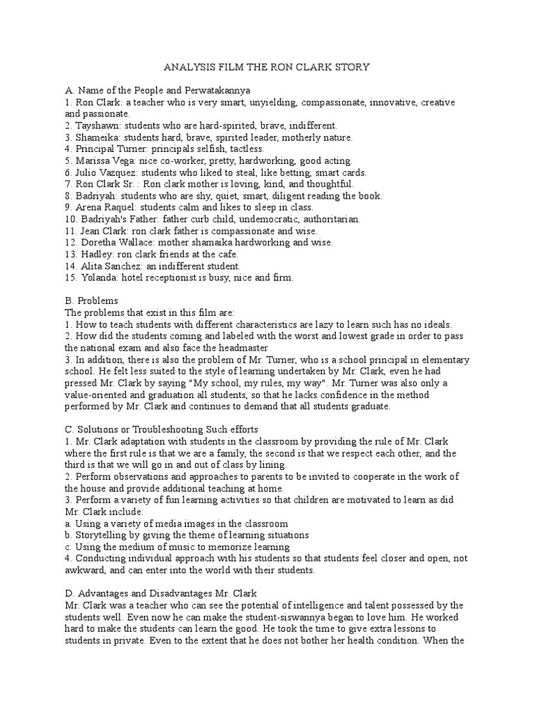Insights from The Ron Clark Story | PDF | Classroom | Teachers