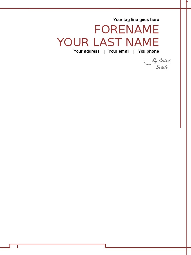 Forename Your Last Name: Your Tag Line Goes Here | PDF