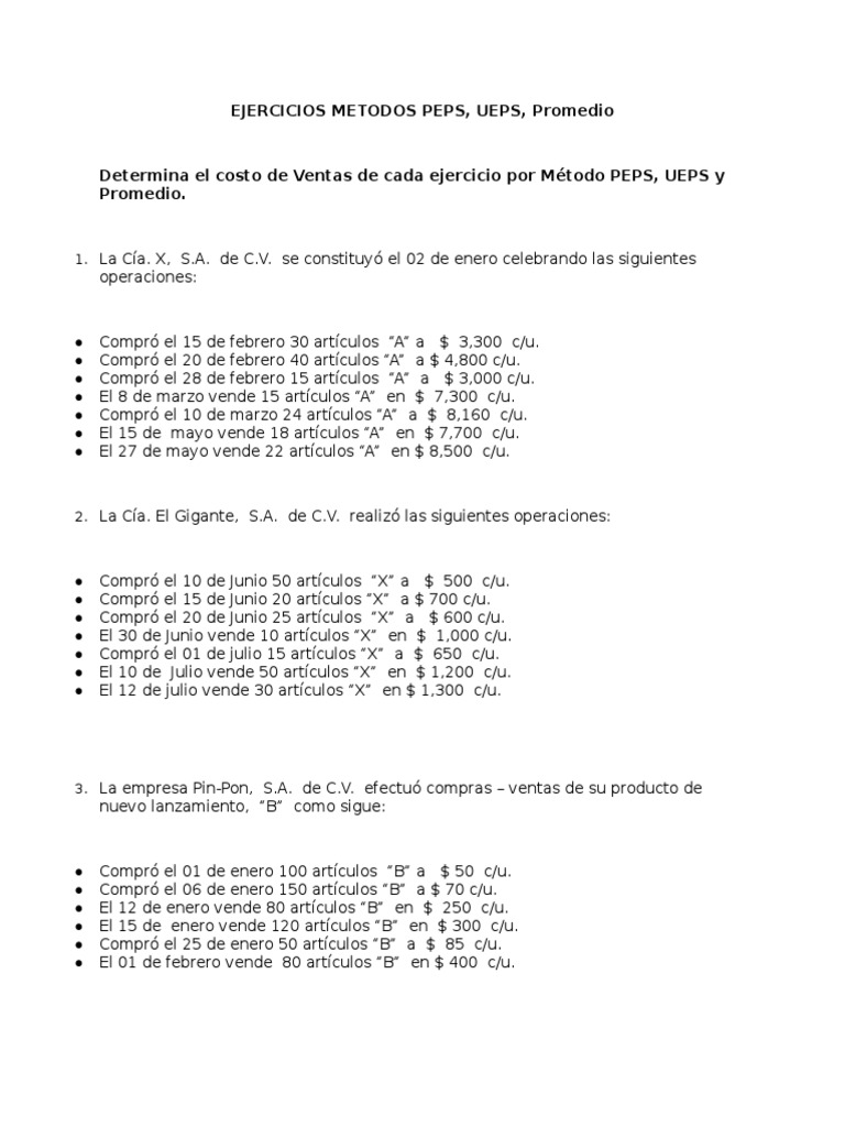 Metodo Peps Ueps y Promedio | PDF