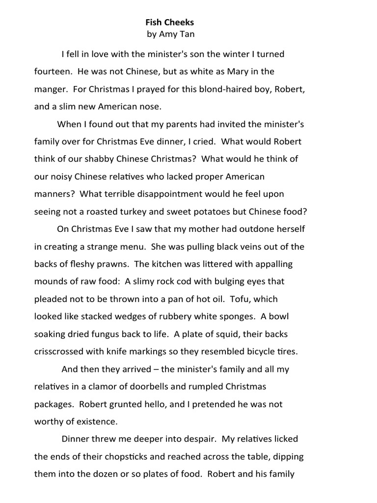 Fish Cheeks by Amy Tan | Essays | Narrative