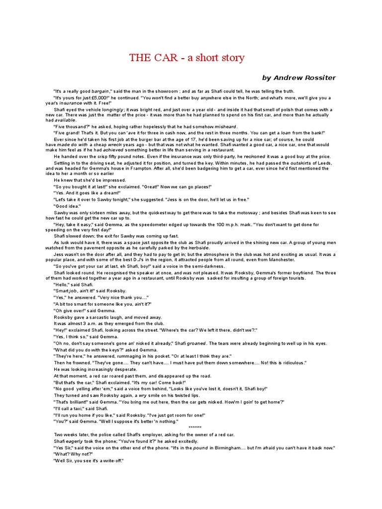 The Car A Short Story | Leisure
