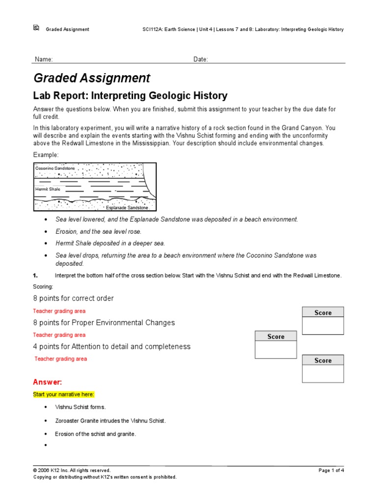 Lab 4 07 Geologic History | PDF | Rock (Geology) | Geology