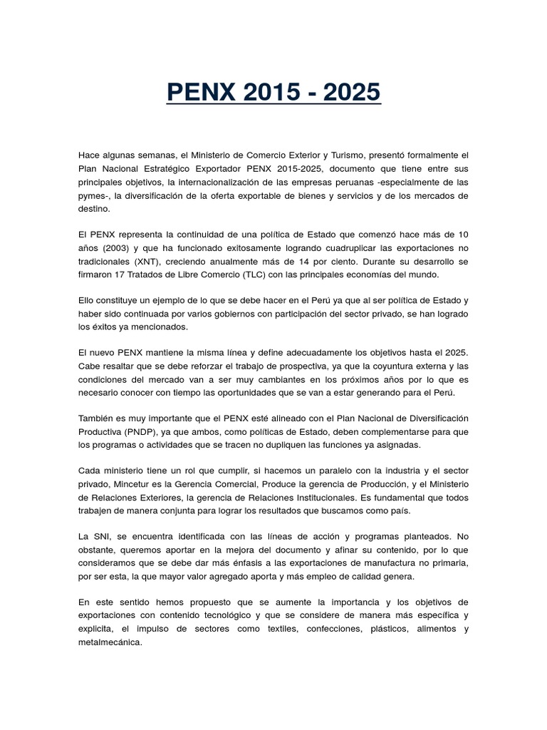 Penx 2015 | PDF | Exportaciones | Perú