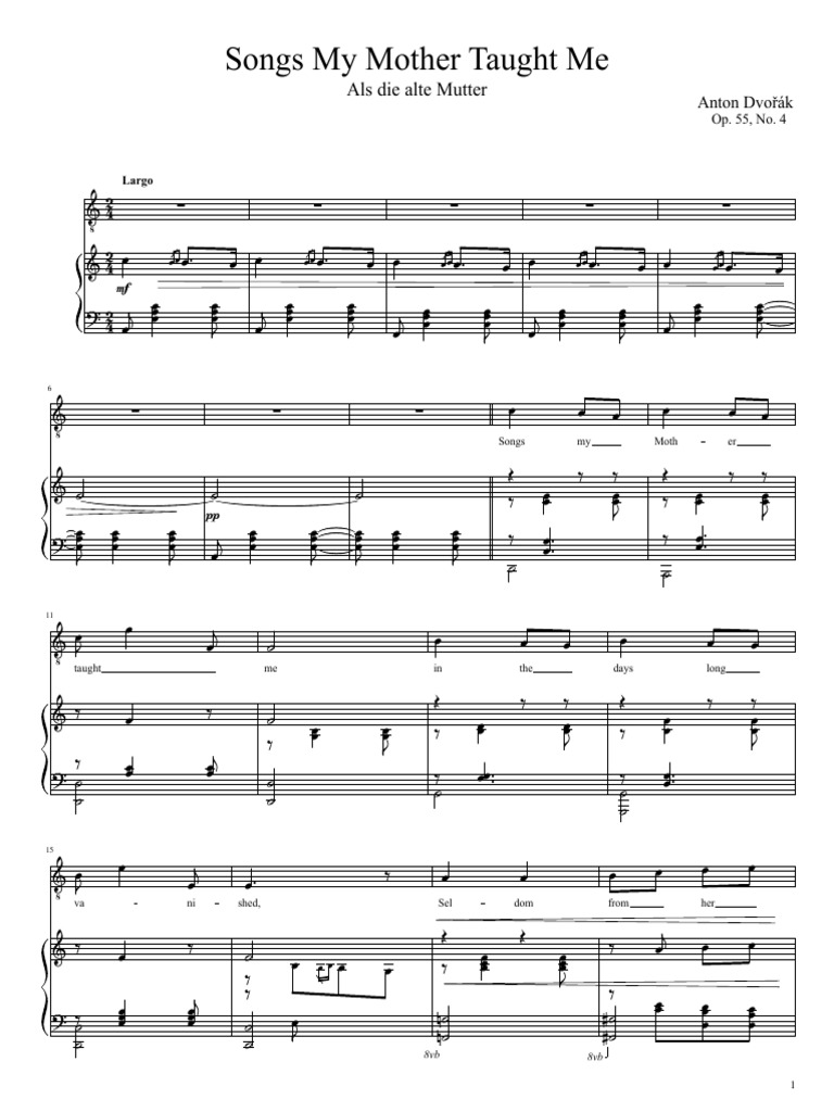 Dvořák's "Songs My Mother Taught Me" | PDF