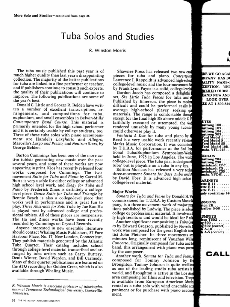 Tuba Solos and Studies | PDF | Tuba | Elements Of Music