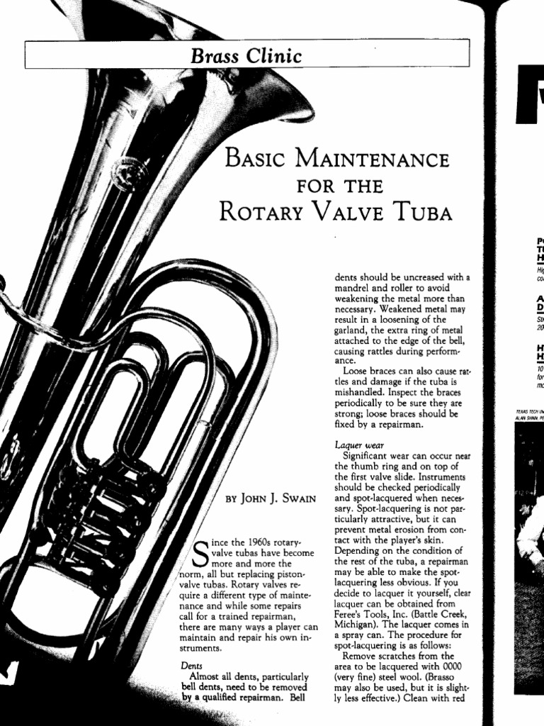 basic maintainance for the rotary valve tuba | Trumpet | Tuba