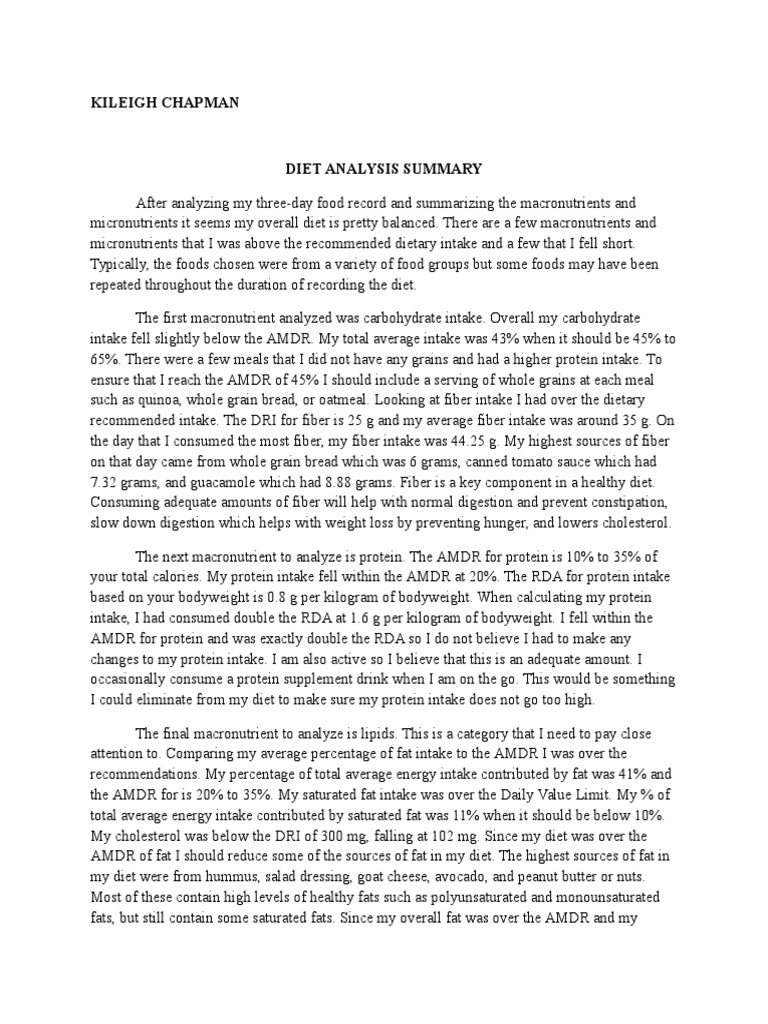 Nutrition Essay Updated | PDF | Dietary Fiber | Diet & Nutrition