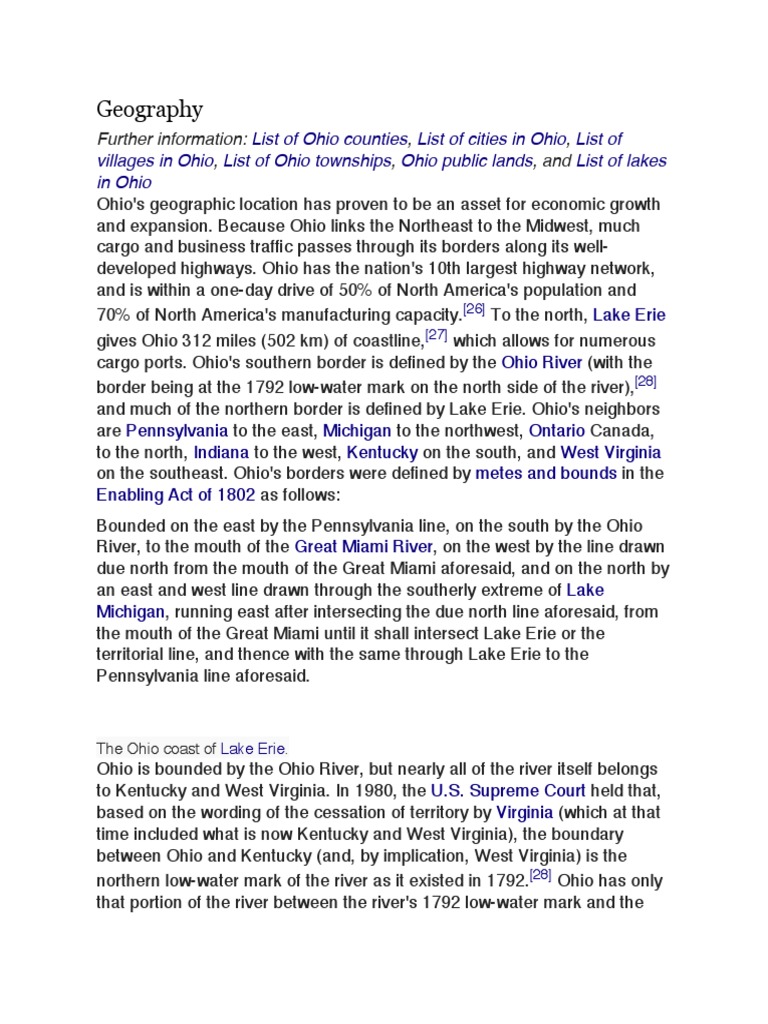 Geography: Further Information:, ,, ,, and | PDF | Ohio | Earth Sciences