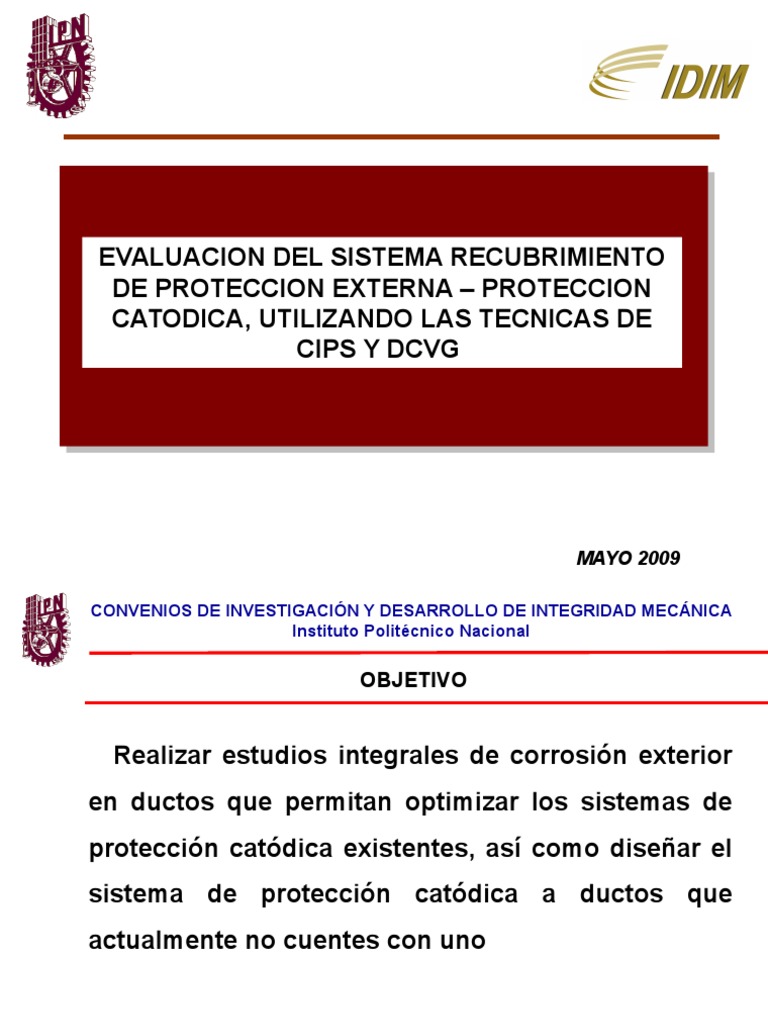Evaluacion Del Sistema Recubrimiento de Proteccion Externa - Proteccion Catodica, Utilizando Las ...