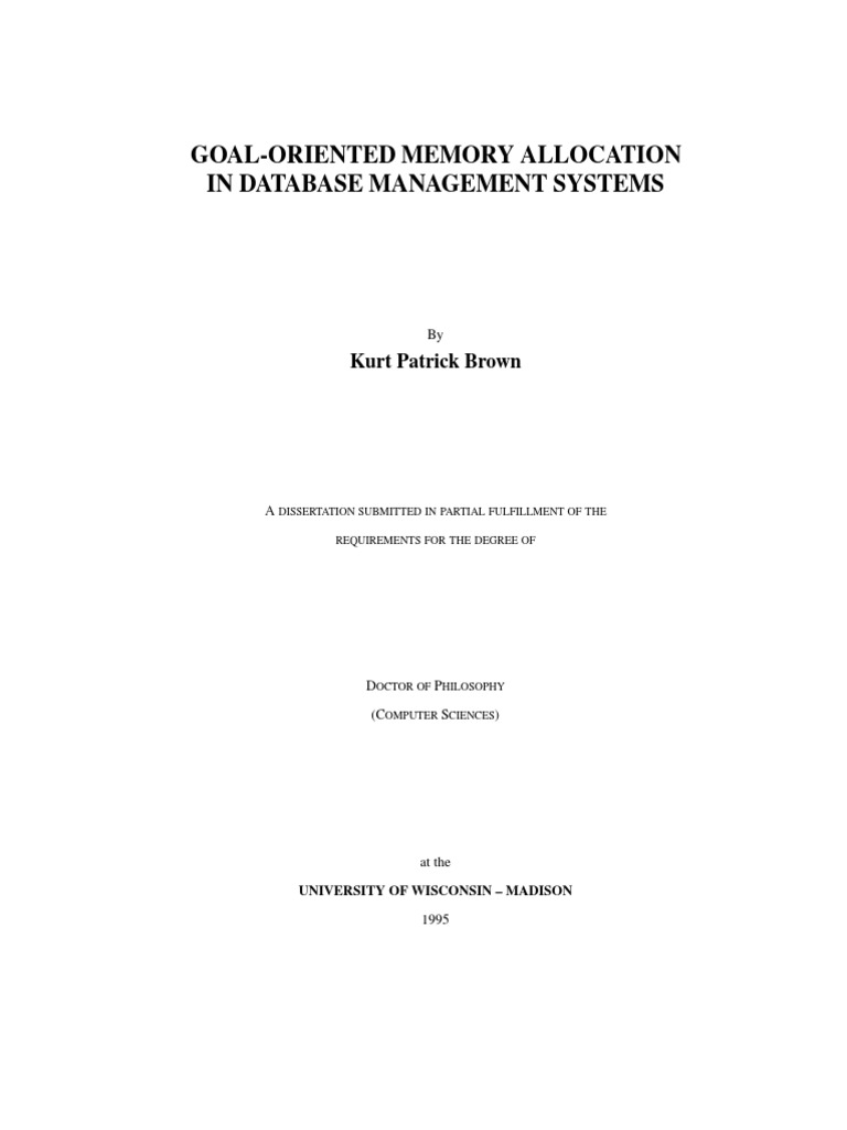 Goal-Oriented Memory Allocation in Database Management Systems | PDF | Database Transaction ...