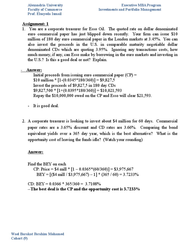 Assignment 1 Answer | PDF