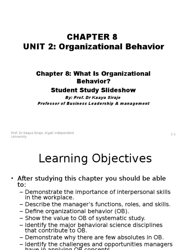 Chapter 8 Organisation Behavior | PDF | Organizational Behavior | Leadership