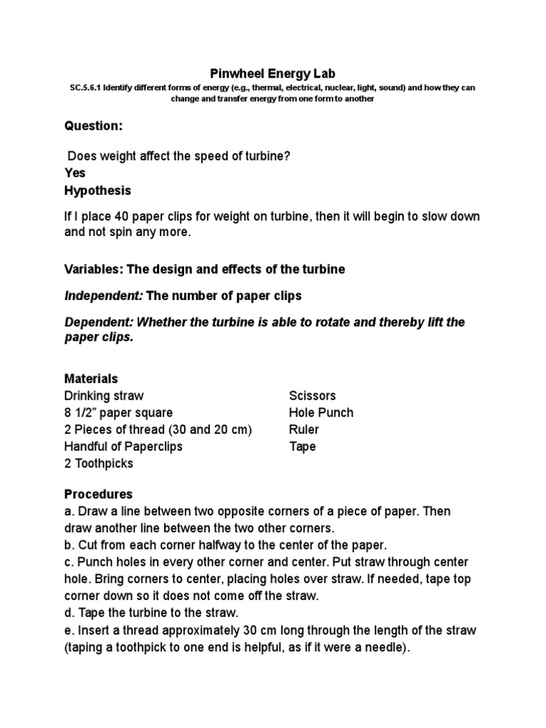 Pinwheel Energy Lab | PDF | Energy And Resource | Nature