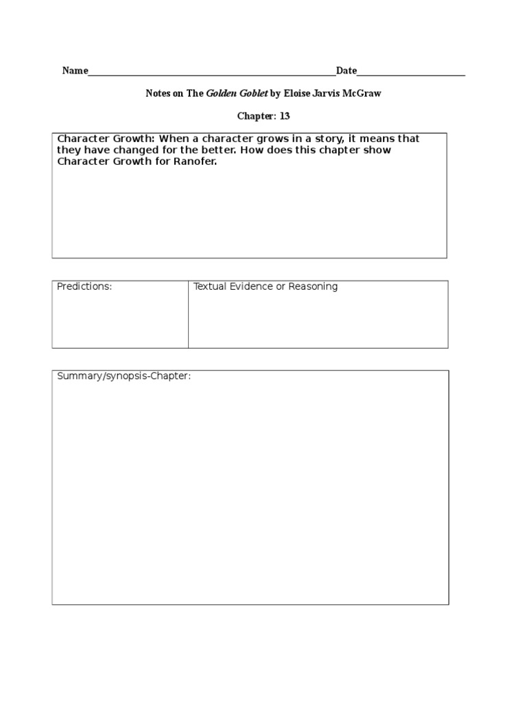 Student Guide: Ranofer's Growth | PDF