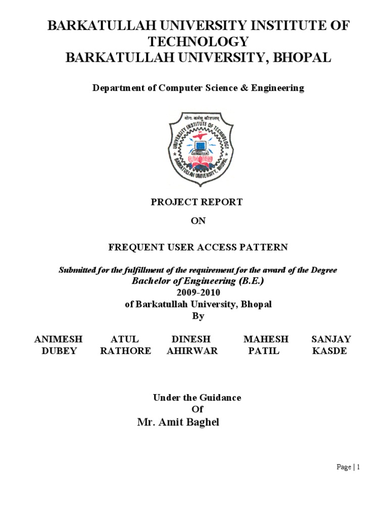 Barkatullah University Institute Of Technology Barkatullah University ...