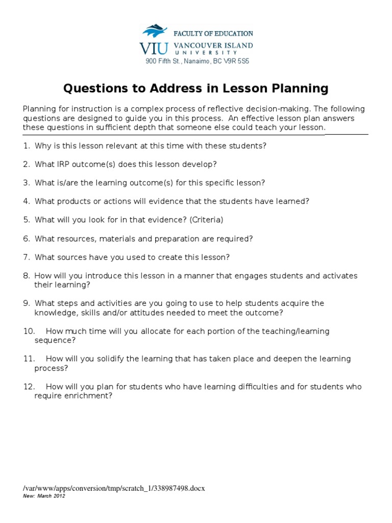 First Nations Longhouse Lesson Plan | PDF | Lesson Plan | First Nations