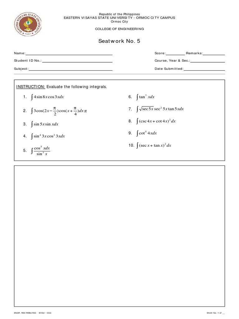 Seatwork 5 - MATH 29 | PDF