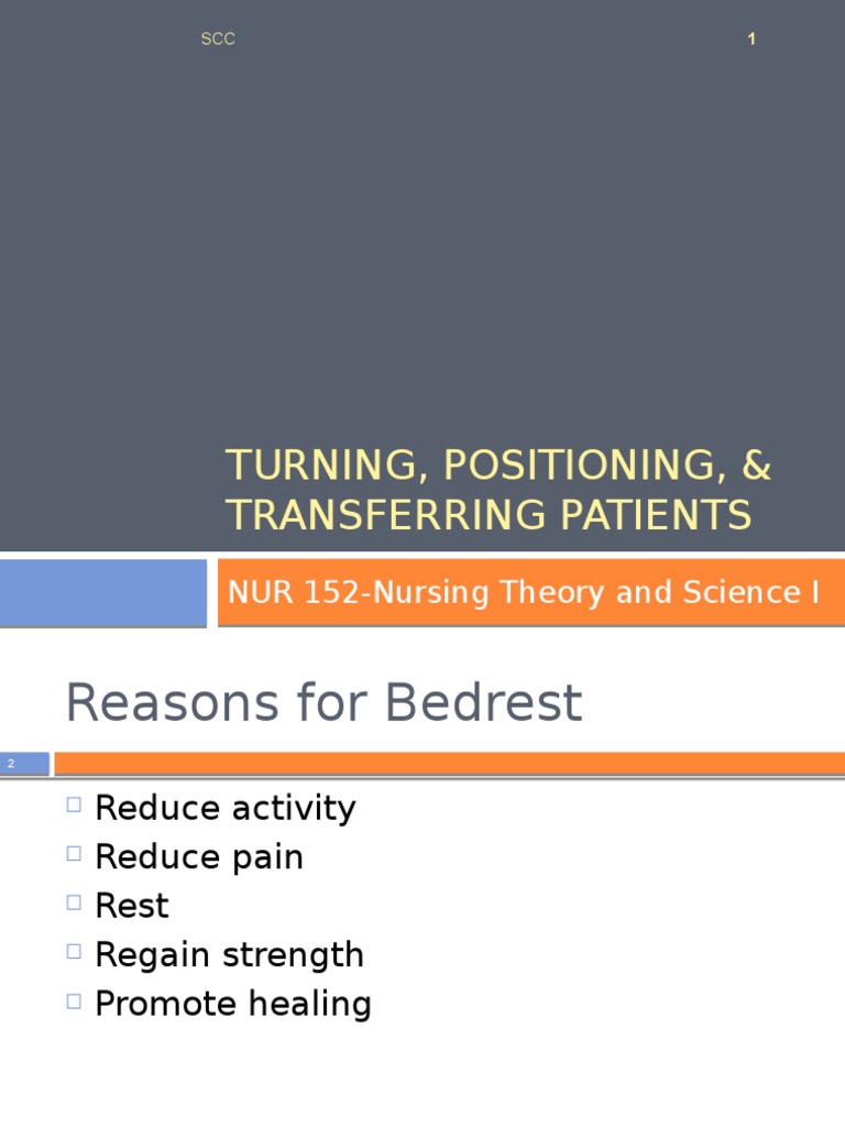 Positioning, Transferring, and Turning | PDF | Balance (Ability) | Pelvis