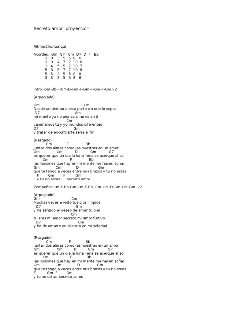 Secreto Amor Proyección | PDF