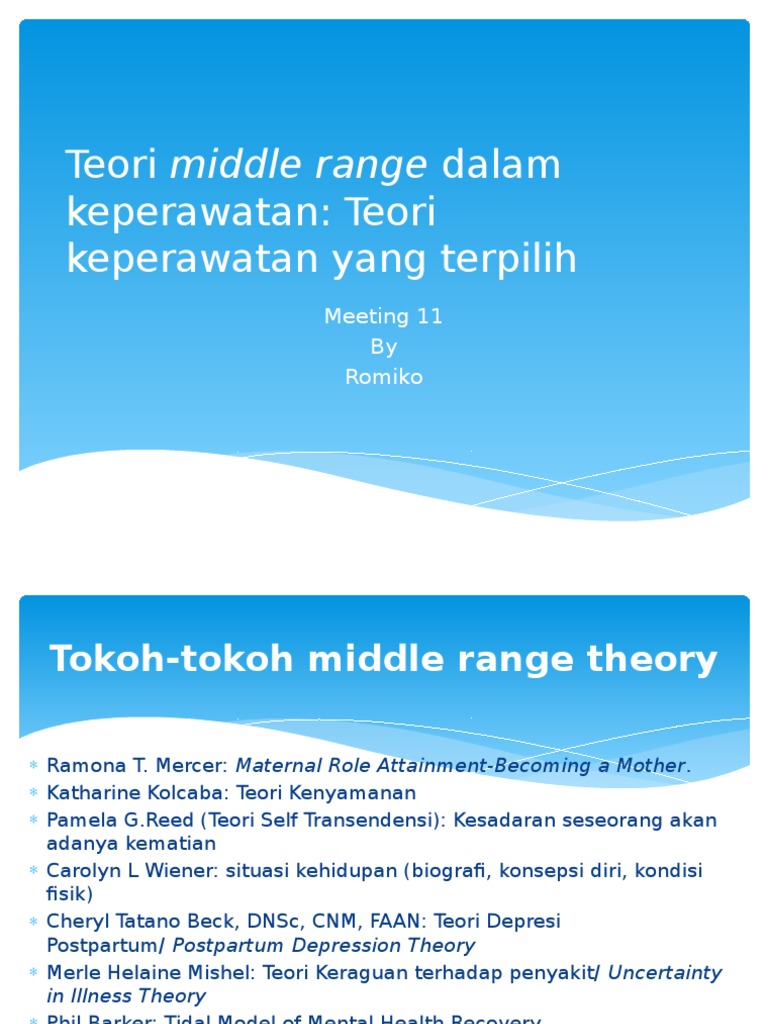 Teori Middle Range dalam Keperawatan | PDF | Kesehatan Holistik | Sains ...