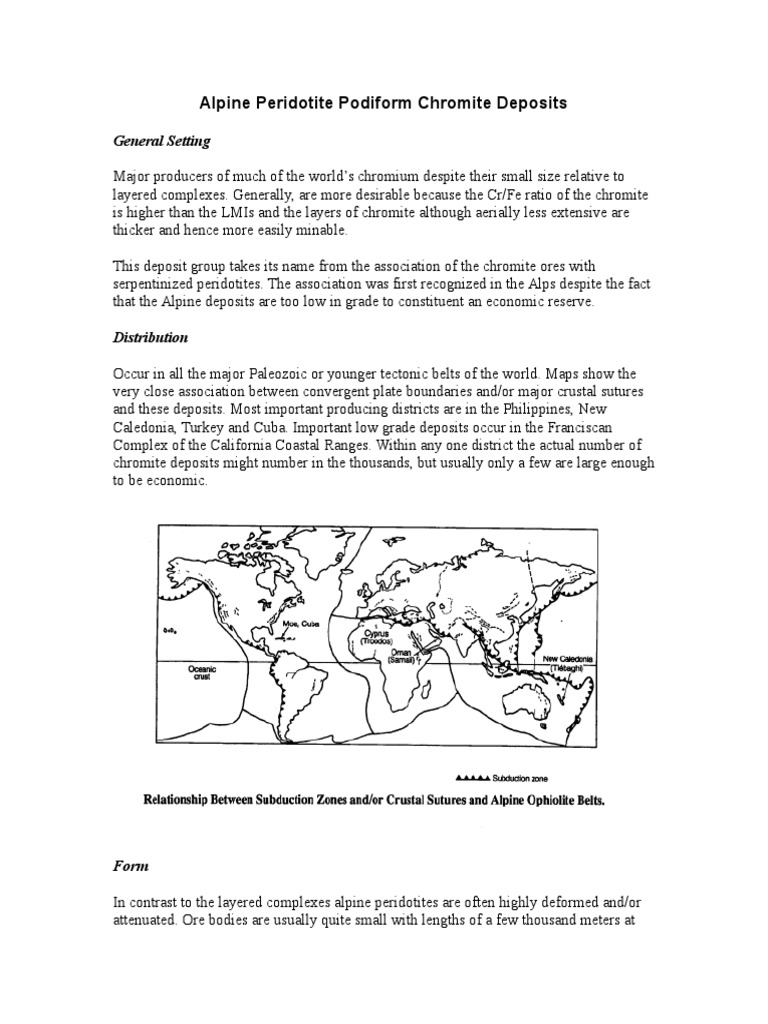 Alpine Peridotite Podiform Chromite Deposits | Earth & Life Sciences ...