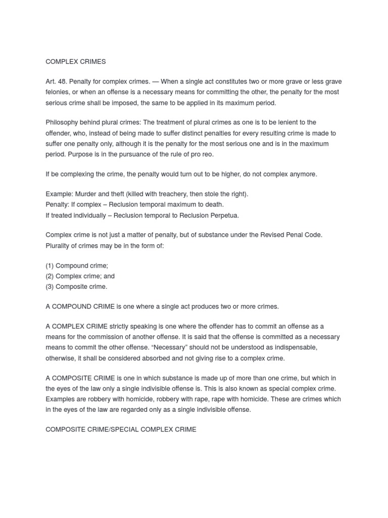 Complex Crimes Notes | Download Free PDF | Crime & Violence | Crime ...