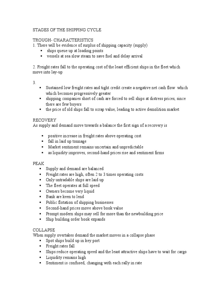 Stages of The Shipping Cycle | PDF | Ships | Cargo