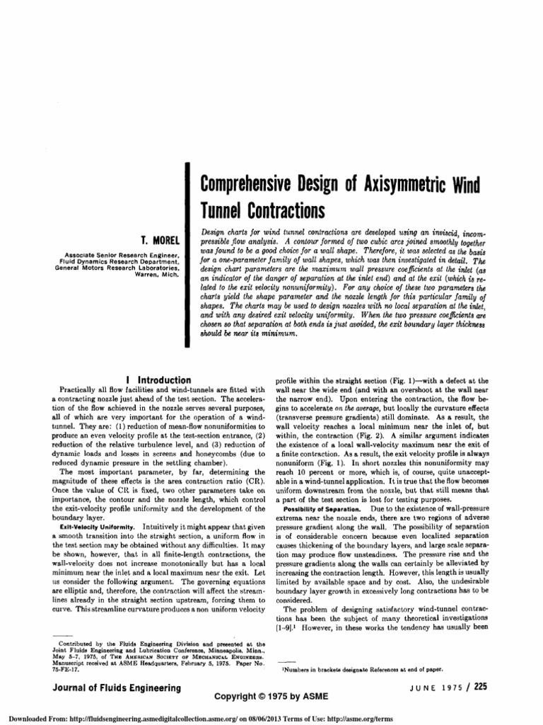 Comprehensive Design of Axissymmetric Wind Tunnel Contractions | PDF ...