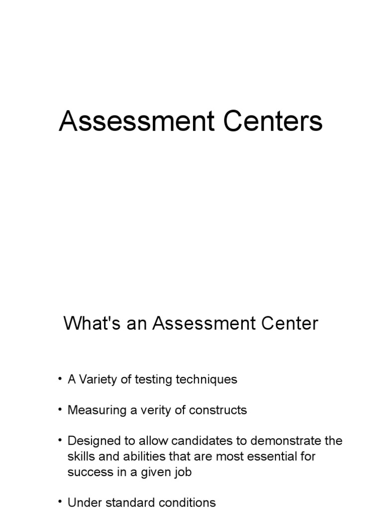Assessment Centers - Lecture 6 | PDF | Educational Assessment | Simulation