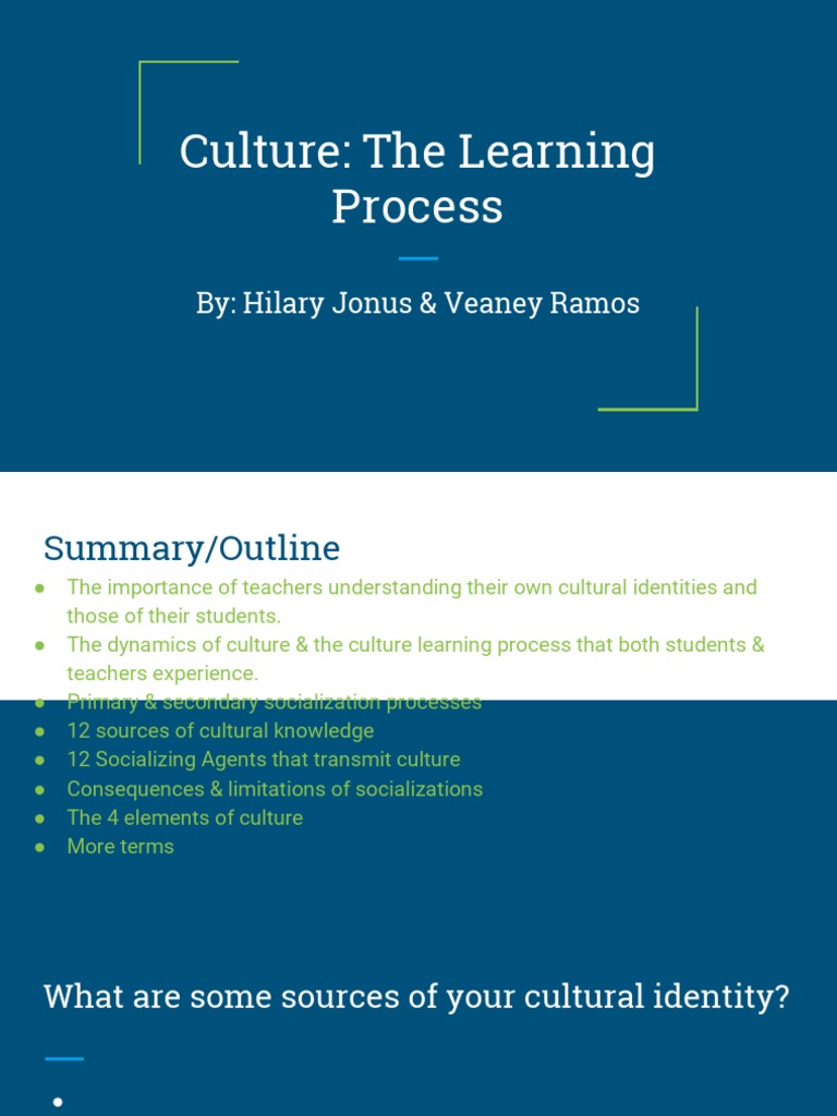 Cultural Learning Process | PDF | Socialization | Norm (Social)