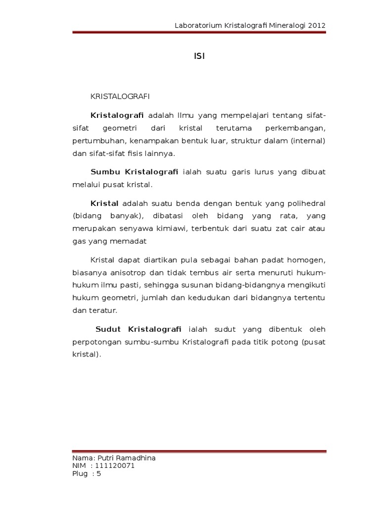 Kristalografi Dan Mineralogi | PDF