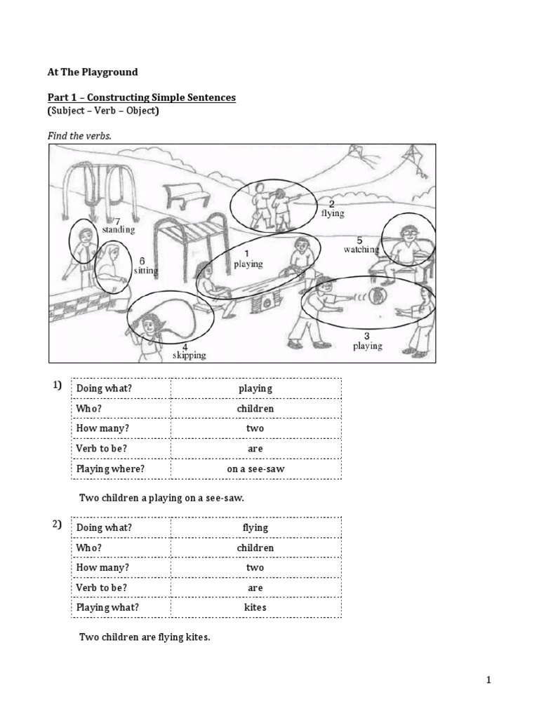 Sentence Construction (Playground) - Instructor | PDF | Verb | Syntax