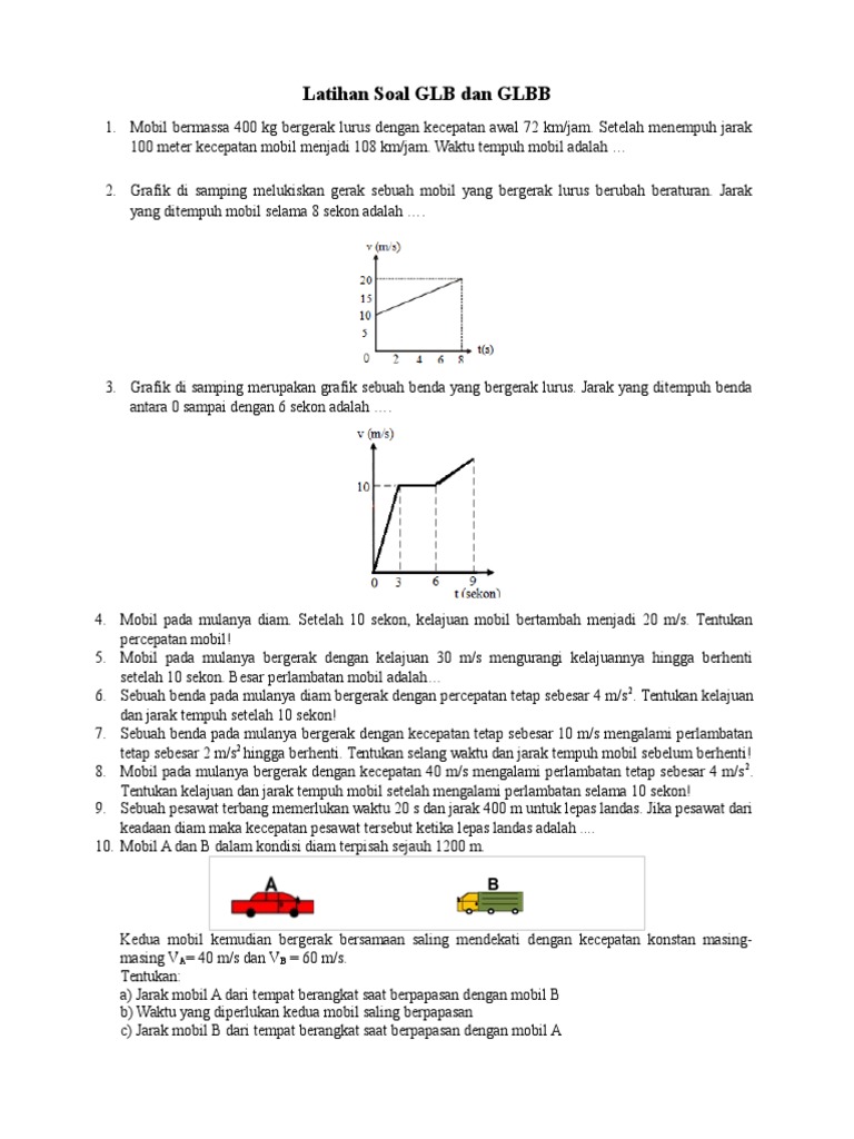 Latihan Soal GLB Dan GLBB | PDF