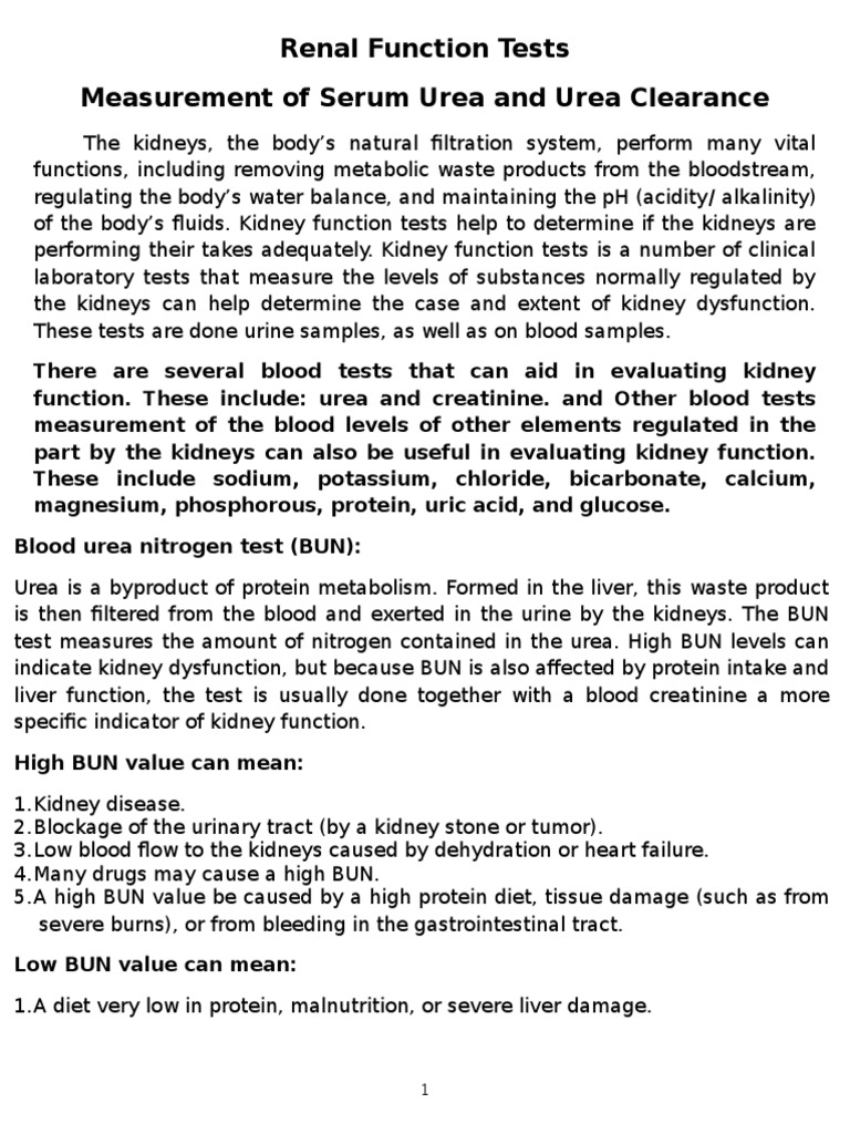Lab 4 5 Renal Functions Test | PDF | Renal Function | Creatinine