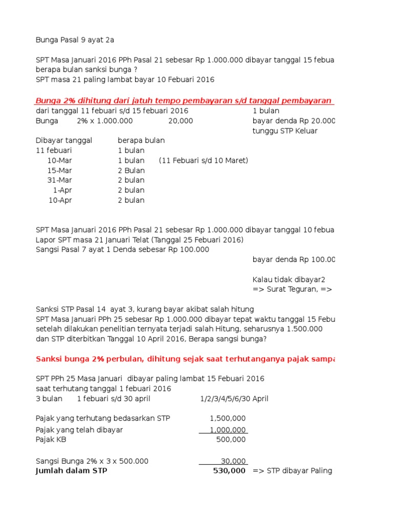 Contoh Perhitungan Bunga | PDF