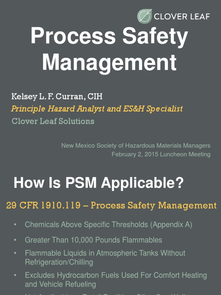 Process Safety Presentation | PDF | Prevention | Safety