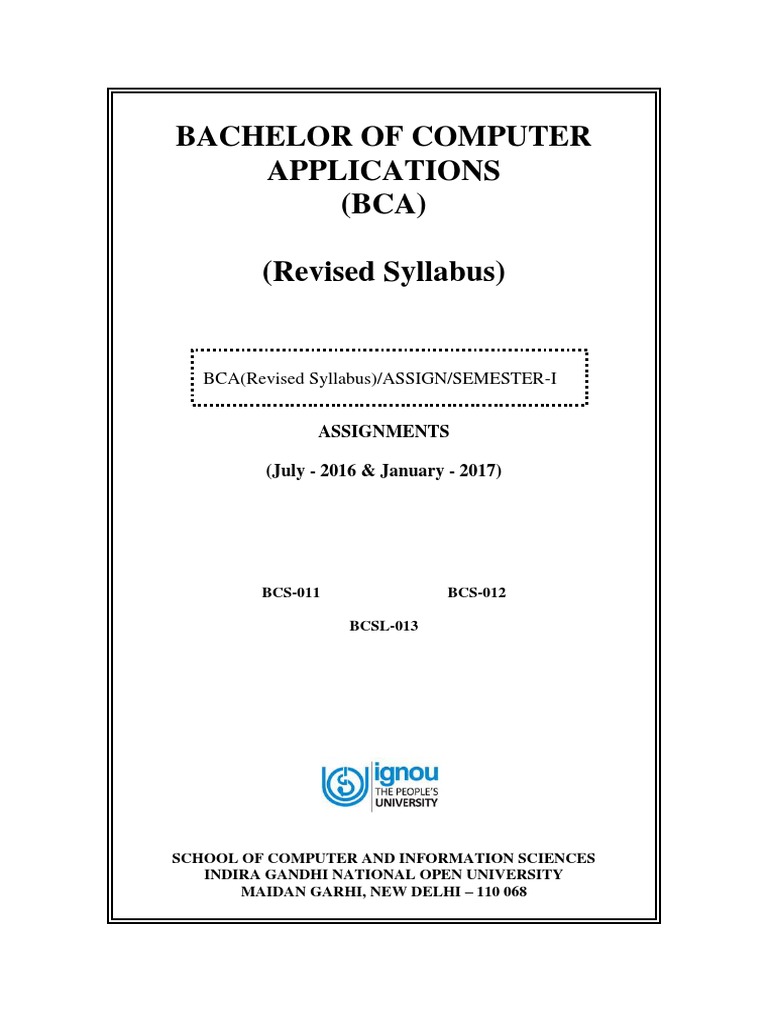 Bca 1st Sem Assignment 2016 17 Pdf Disk Storage Computer Network 5240