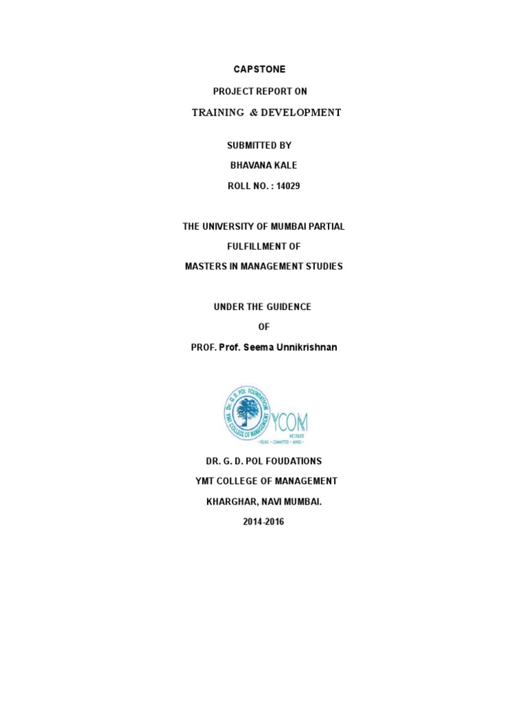 Training & Development Capstone Project Report | PDF | Employment ...