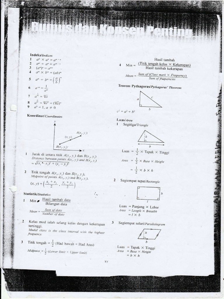 Formulae Mathematics SPM | PDF