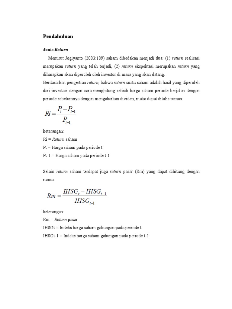 Mengukur Beta Saham | PDF | Pengelolaan Keuangan & Uang