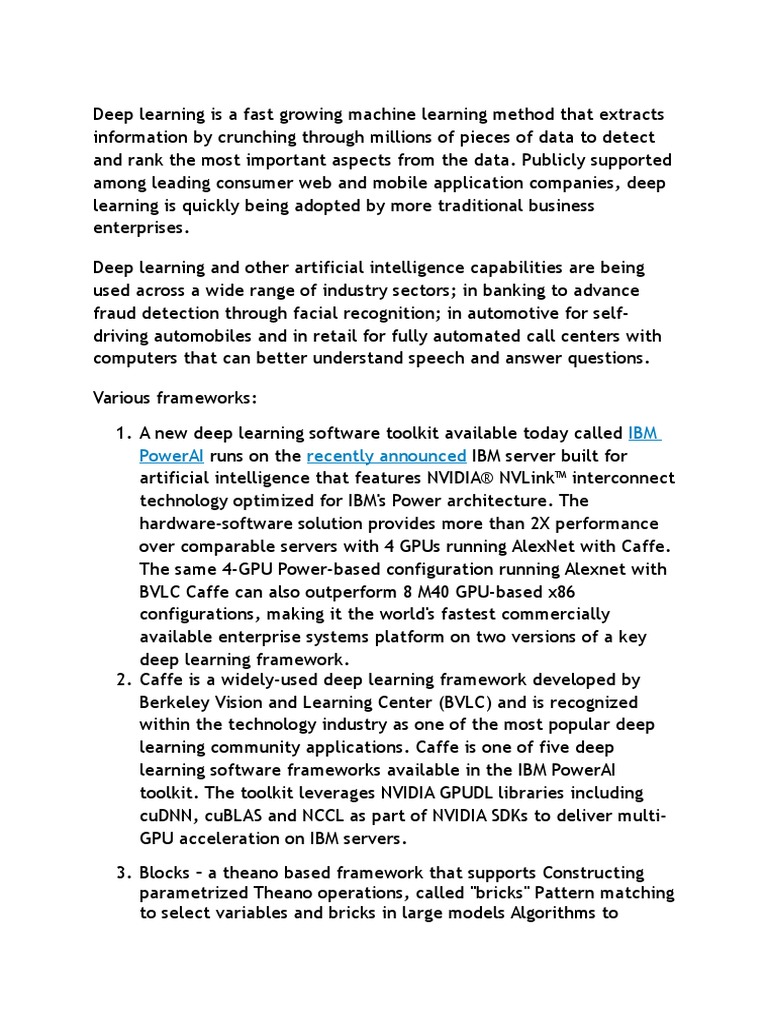 Deep Learning Research 14.11.2016 | PDF | Deep Learning | Ibm
