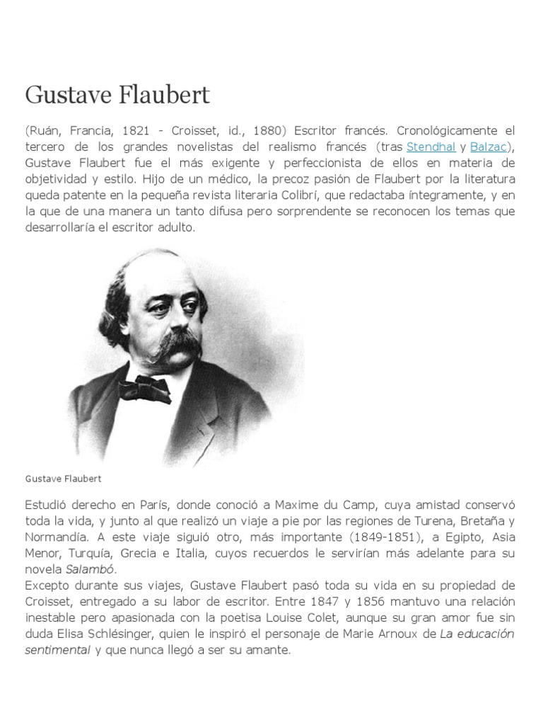 Gustave Flaubert | PDF | Madame Bovary