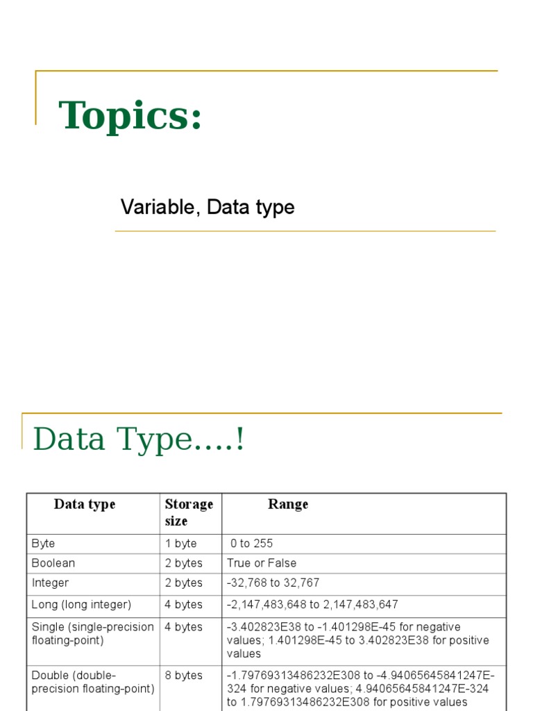 Data Types and Variables in Visual Basic | PDF | Data Type | Control Flow