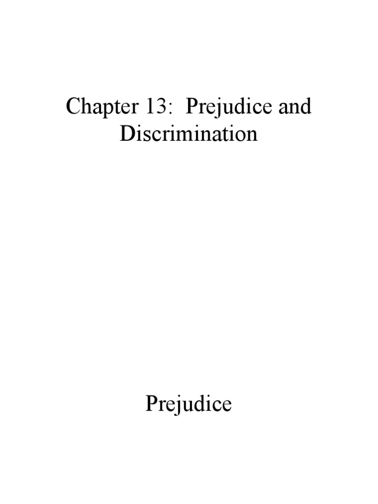 Prejudice and Discrimination | PDF | Prejudices | Stereotypes