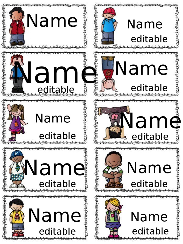 Editable Name Template by Kimberly Geswein | PDF
