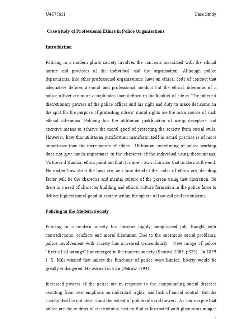 Code of Ethics in Police Organisations | PDF | Utilitarianism | Police