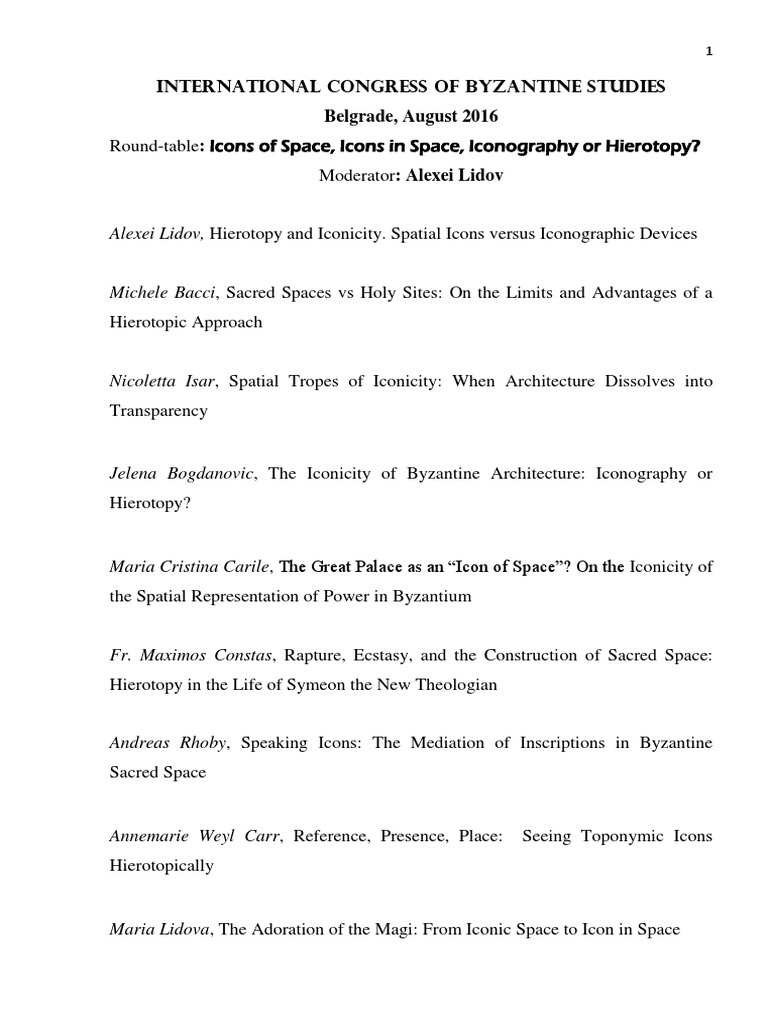 Icons of Space, Icons in Space, Iconography or Hierotopy? | PDF ...