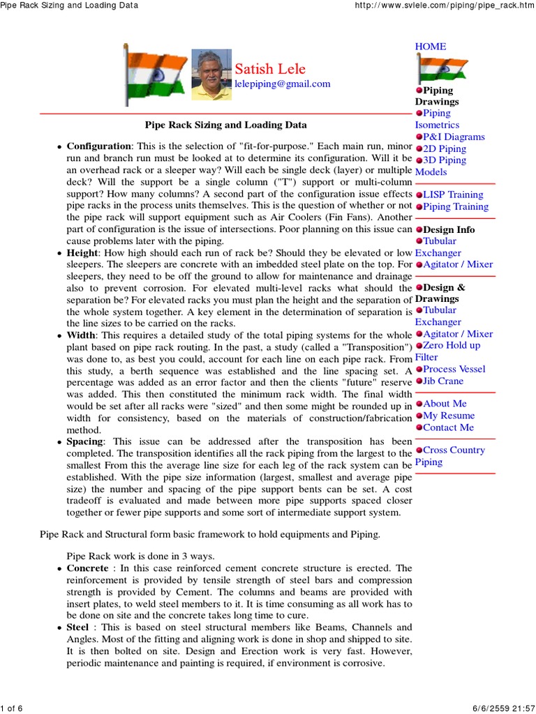 Pipe Rack Design Guide | PDF | Beam (Structure) | Pipe (Fluid Conveyance)